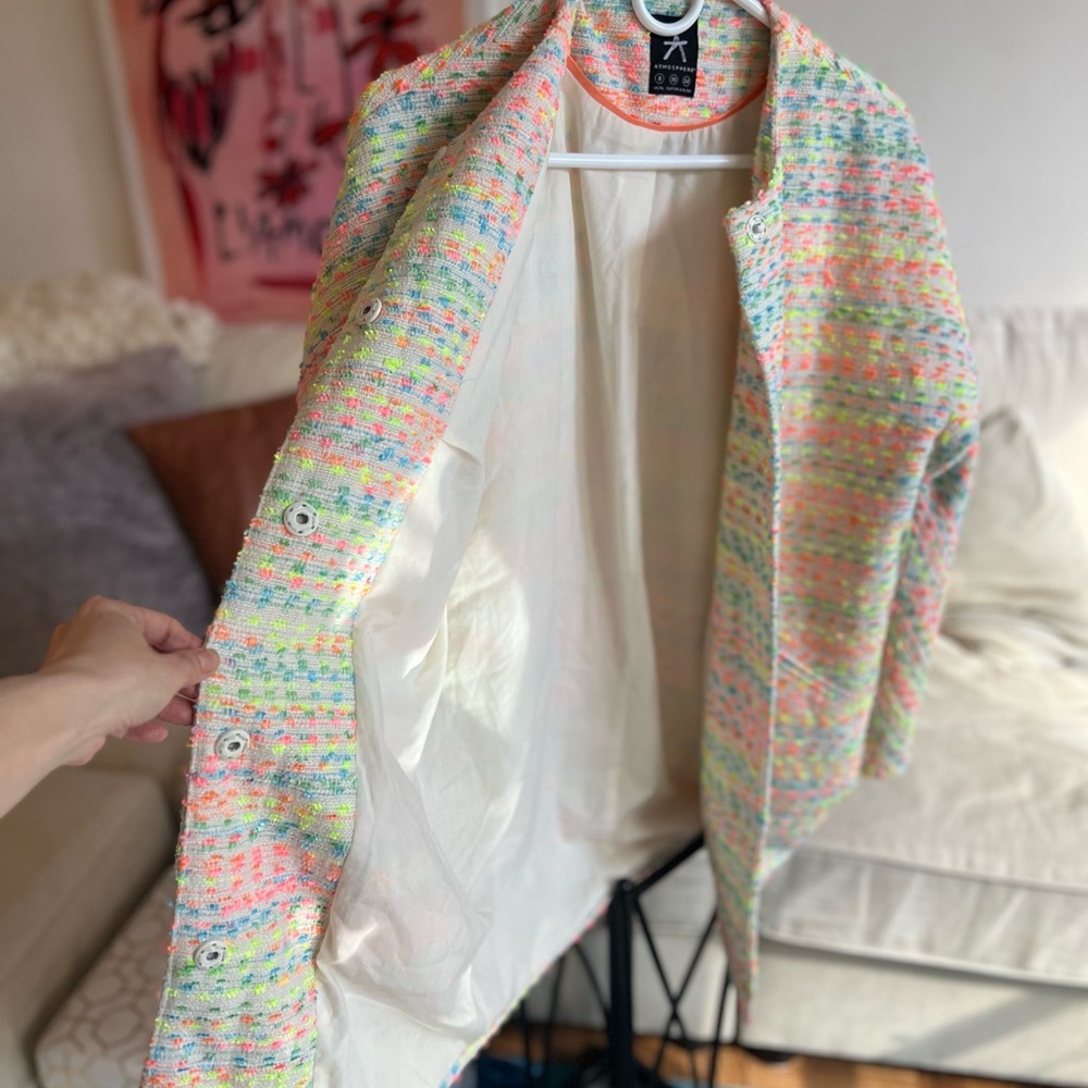 Multi Neon Color Tweed Jacket From Atmosphere - Gem